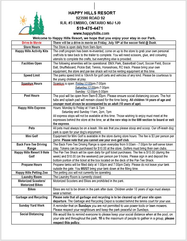 Weekend Program - Happy Hills Resort