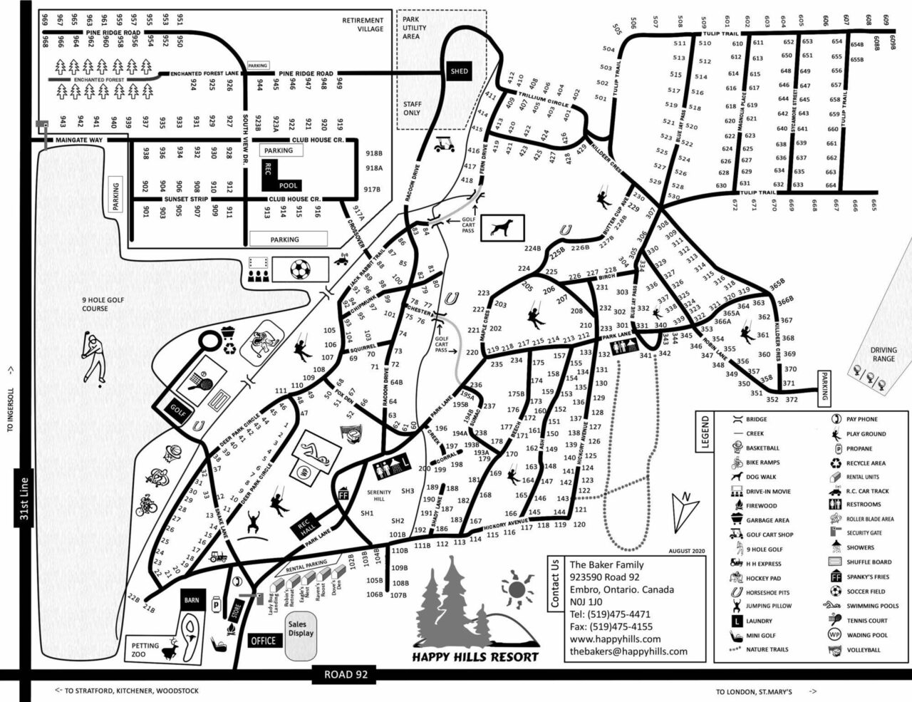 Driving Directions & Park Maps for Happy Hills Resort | Embro, Ontario